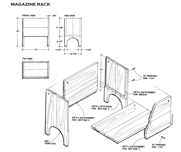 The magazine rack is a wonderful project for beginning woodworkers ...